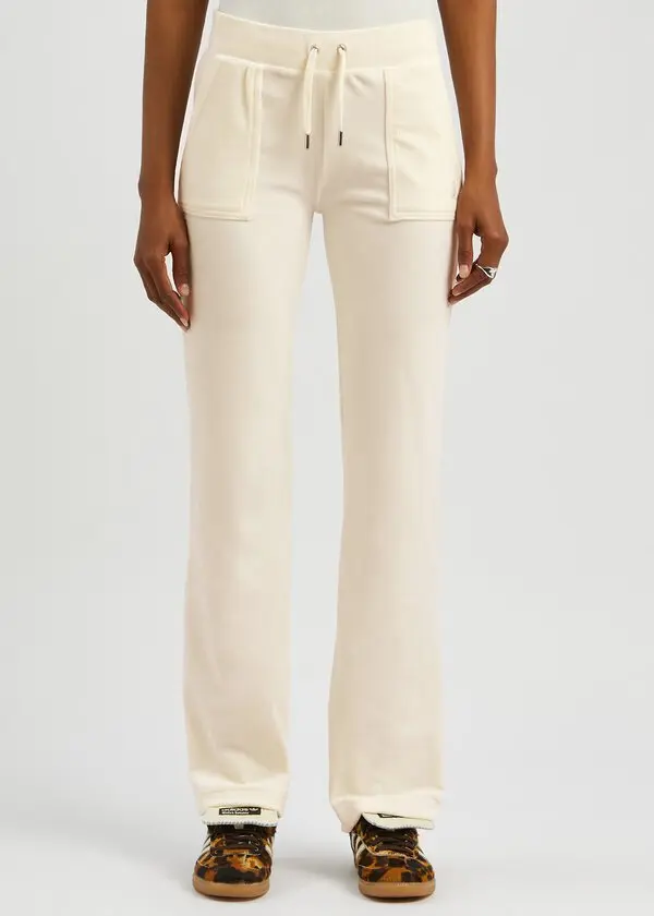 Juicy Couture Del Ray Logo Velour Sweatpants