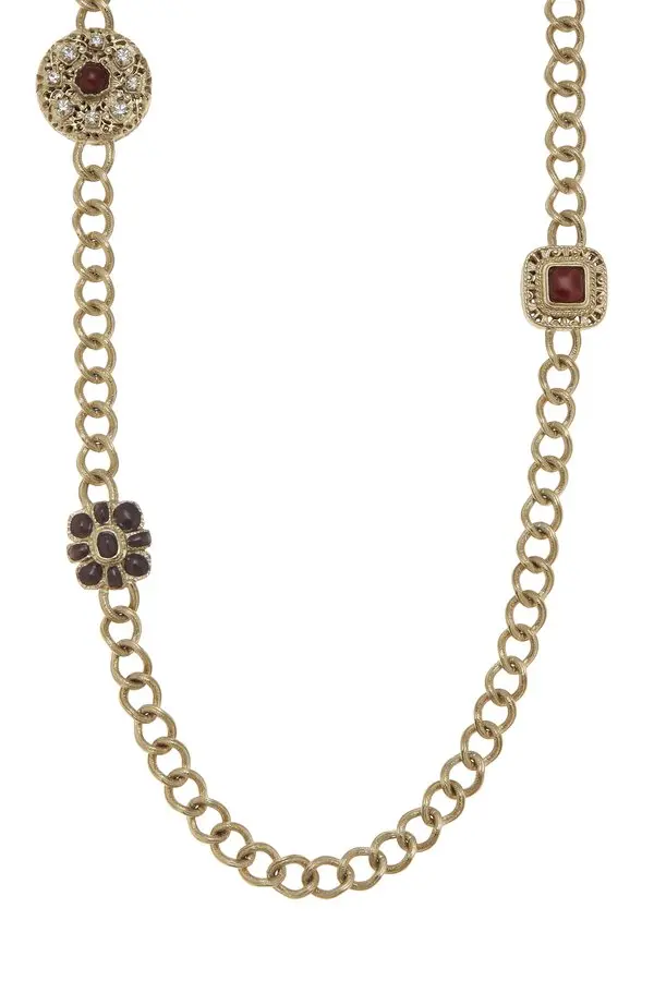 Chanel Cc Charm Embellished Necklace - Multi