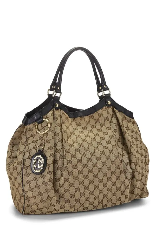 Gucci Original Gg Canvas Sukey Tote Bag - Black