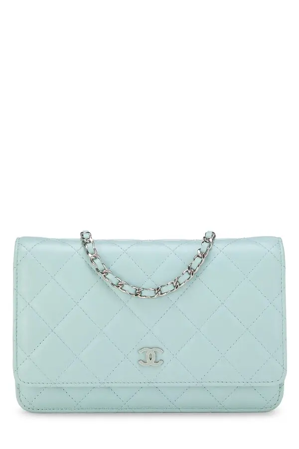 Chanel Quilted Lambskin Wallet On Chain - Blue