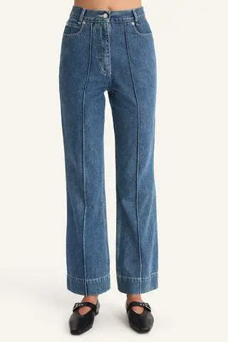 Merlette Beacon Jean - Mid-blue Wash