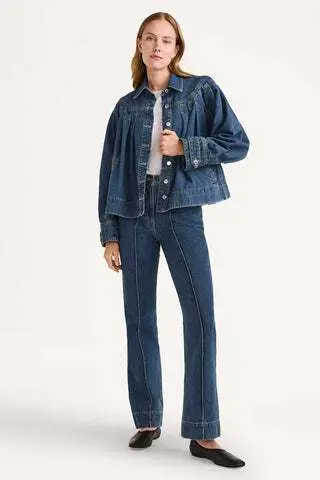Merlette Easton Denim Jacket - Mid-blue Wash