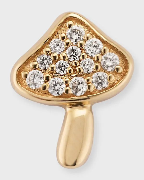 SYDNEY EVAN 14k Yellow Diamond Mushroom Stud Earring - Gold