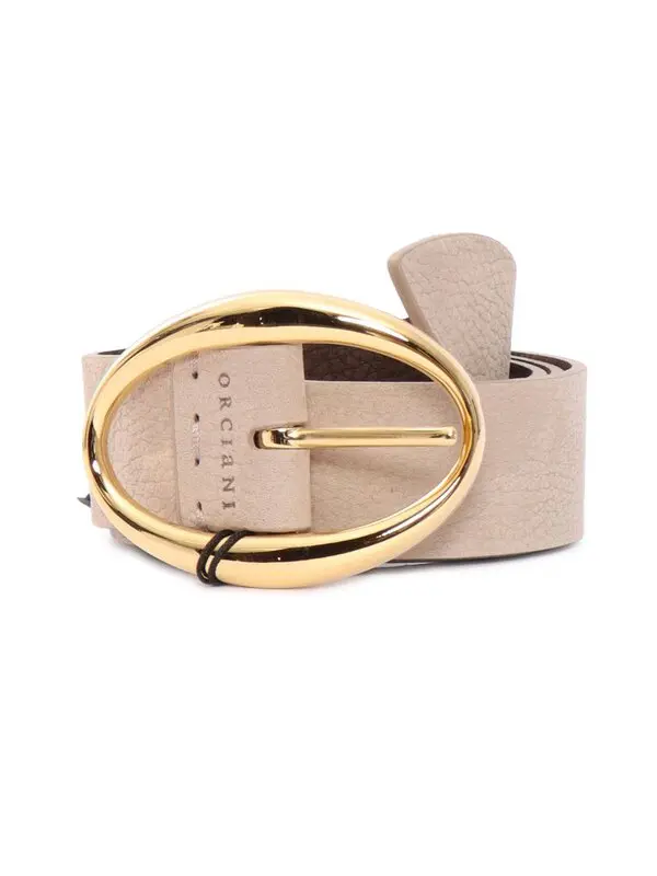 ORTIGNI Leather Belt - Beige