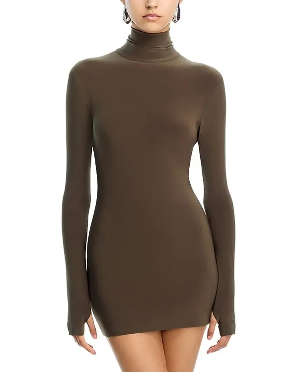 norma kamali pickleball ruched mini dress Norma Kamali Sleeveless Pickleball Dress