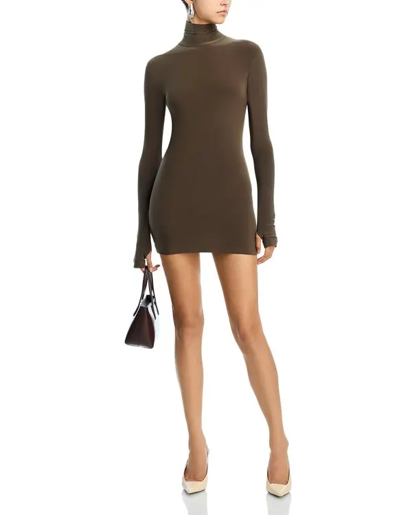 Norma Kamali Pickleball Ruched Mini Dress - Bark