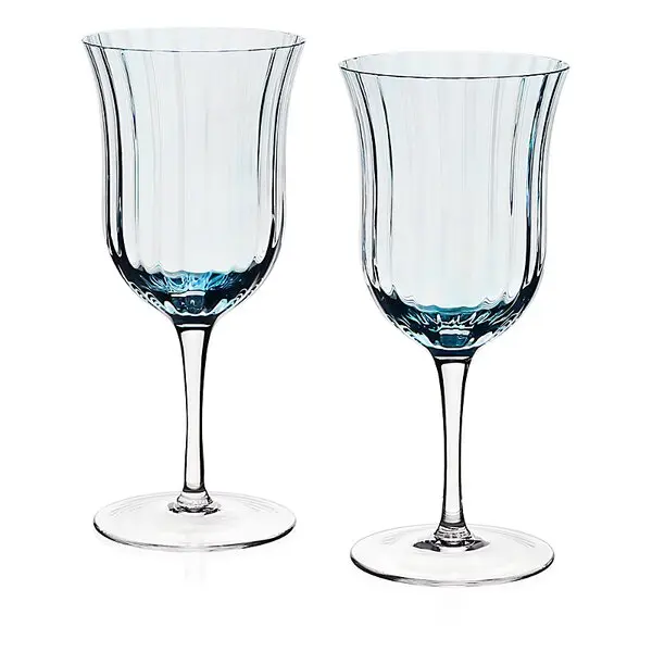 WILLIAM YEOWARD CRYSTAL Corinne Water Goblet, Set Of 2 - Blue