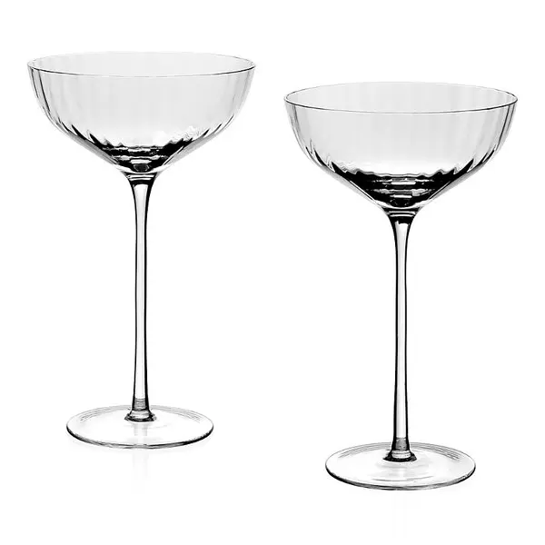 WILLIAM YEOWARD CRYSTAL Corinne Tall Coupe Glass, Set Of 2 - Clear