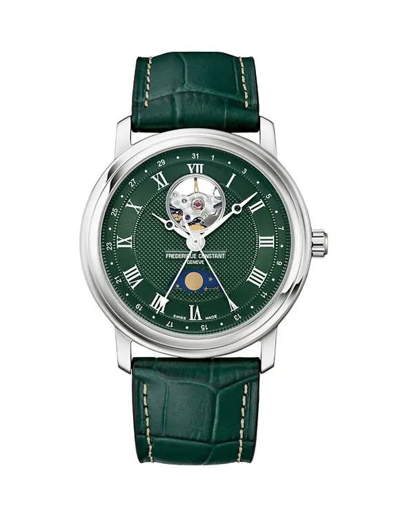 FREDERIQUE CONSTANT Classics Heart Beat Moonphase Automatic Watch, 40mm - Green