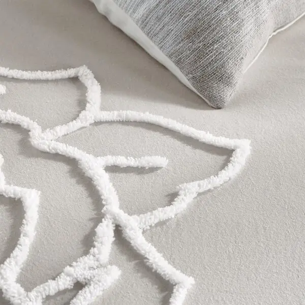 PERI HOME Chenille Rose Duvet Cover Set, Full/queen - Grey