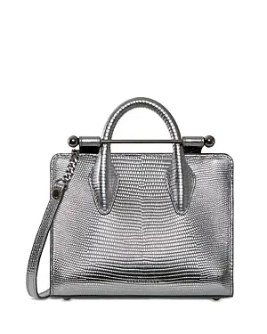Strathberry Metallic Lizard Embossed Nano Crossbody