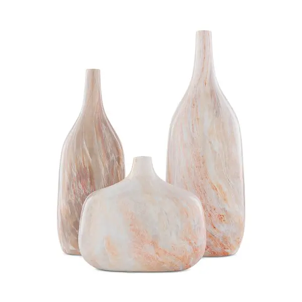 SURYA Marble Vase, Set Of 3 - White