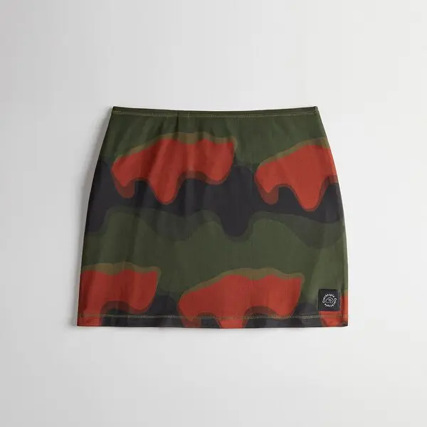 COACHTOPIA Mesh Mini Skirt With Wavy Print