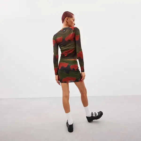 COACHTOPIA Mesh Mini Skirt With Wavy Print