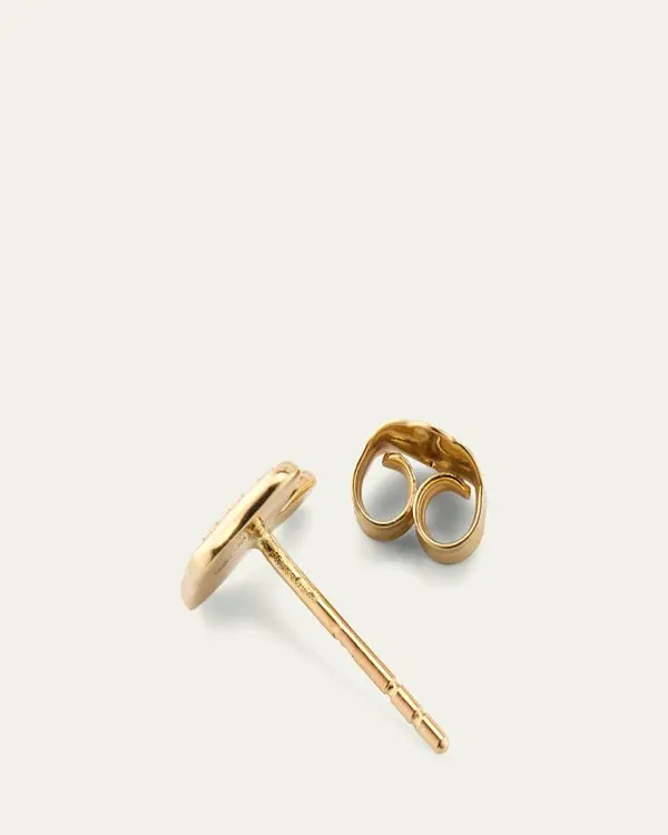 SYDNEY EVAN 14k Yellow Small Mushroom Diamond Stud Earring