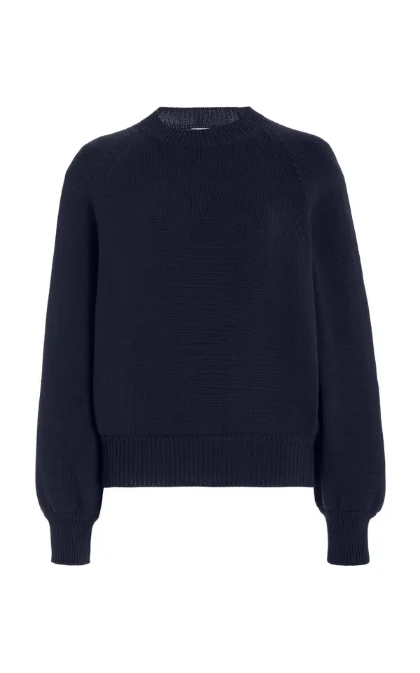 HIGH SPORT Crewneck Cotton Sweater - Navy