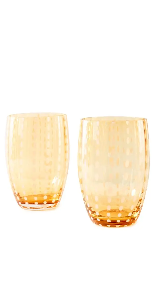 ZAFFERANO Perle Tumbler Set Of 2 - Amber