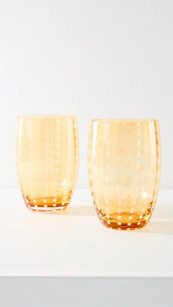 ZAFFERANO Perle Tumbler Set Of 2 - Amber