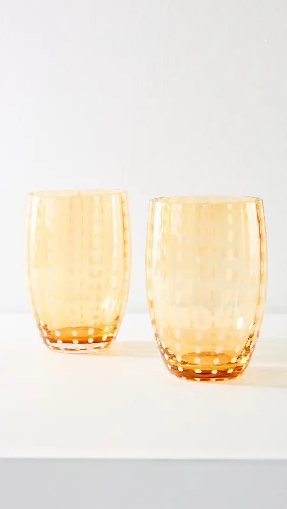 ZAFFERANO Perle Tumbler Set Of 2 - Amber