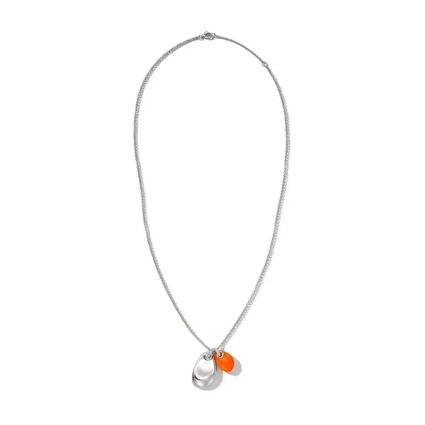 John Hardy Pebble Duo Necklace In Sterling