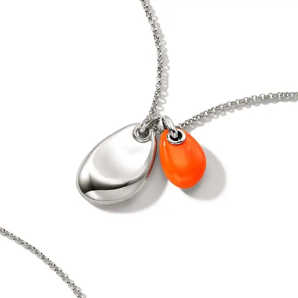 John Hardy Pebble Duo Necklace In Sterling