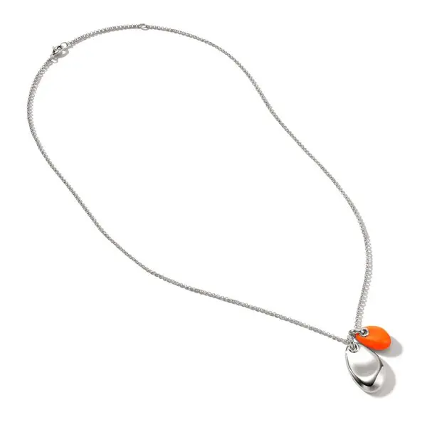 John Hardy Pebble Duo Necklace In Sterling