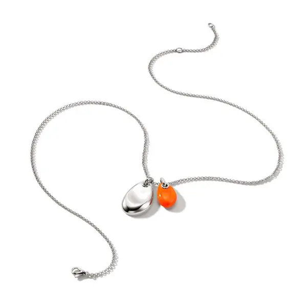 John Hardy Pebble Duo Necklace In Sterling