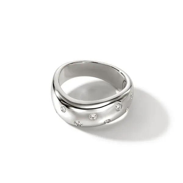 John Hardy Surf Ring With Diamonds - Sterling Silver