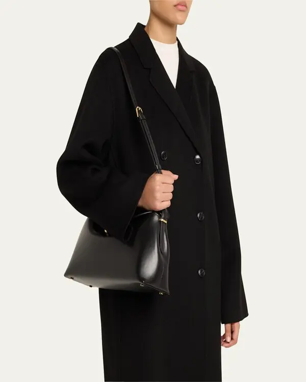 TOTEME T-lock Leather Clutch - Black