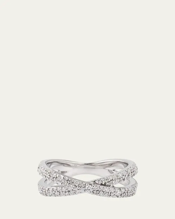 Lana Jewelry 14k Gold Diamond Crisscross Ring - White