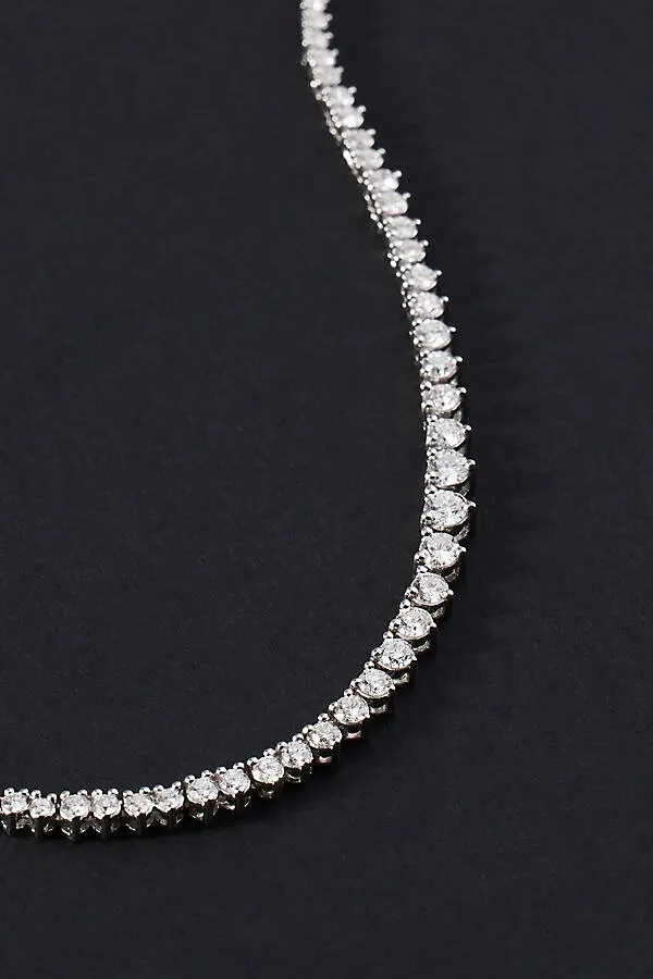FINE DIAMONDS BY ANTHROPOLOGIE Graduated Diamond Tennis Necklace - Silver
