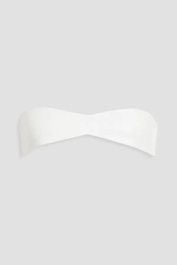 MONOT Strapless Leather Bra Top - White