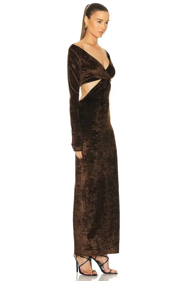 Nanushka Zanee Dress In Chocolate