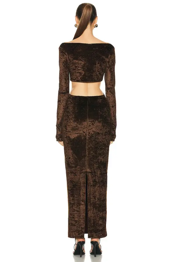 Nanushka Zanee Dress In Chocolate