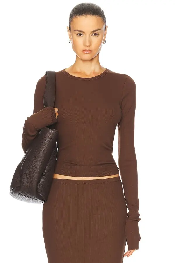 Eterne Long Sleeve Baby Tee - Chocolate