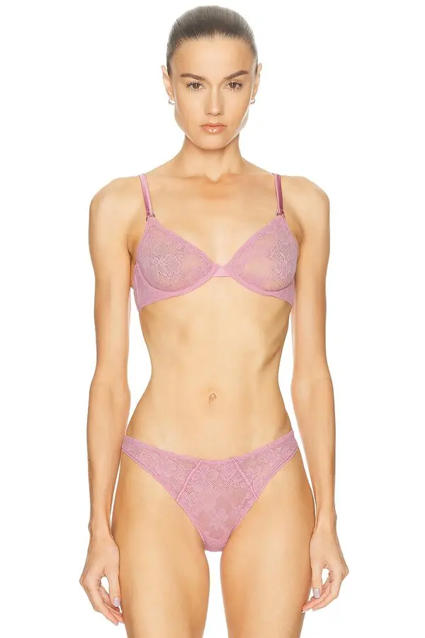 Fleur Du Mal Le Stretch Demi Bra In Pink - Bisou