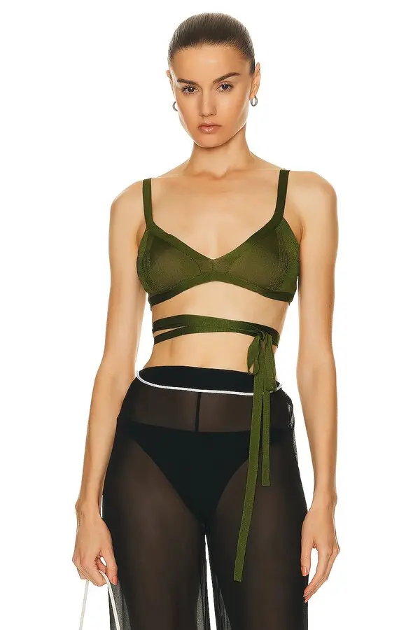 BODE Knit Bra In Green - Apple Green
