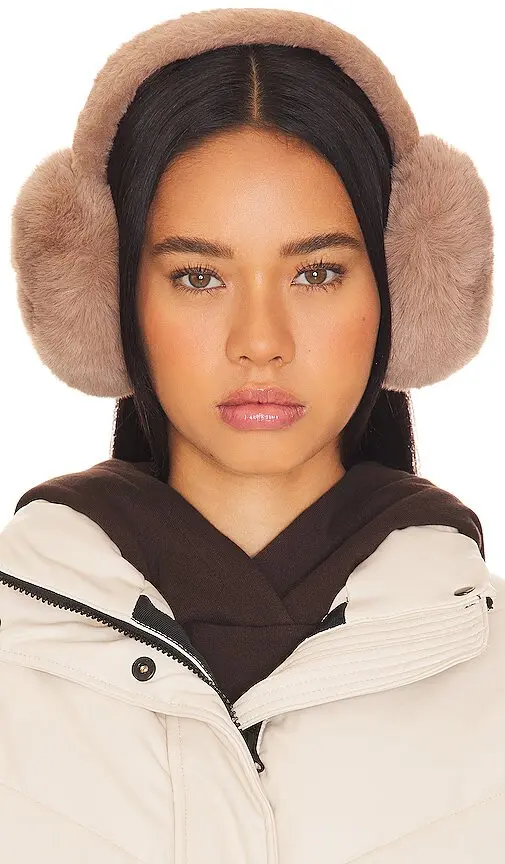Hat Attack Oversized Faux Fur Earmuffs - Taupe