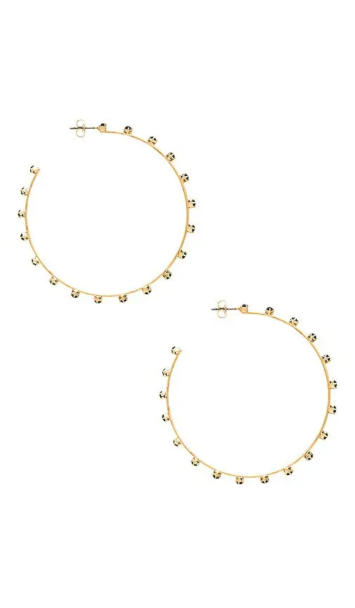 Ettika Studded Hoop Earrings - Black & Gold