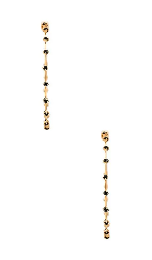 Ettika Studded Hoop Earrings - Black & Gold