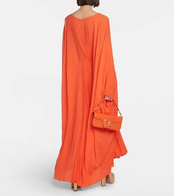 Valentino Garavani Pleated Silk Midi Dress