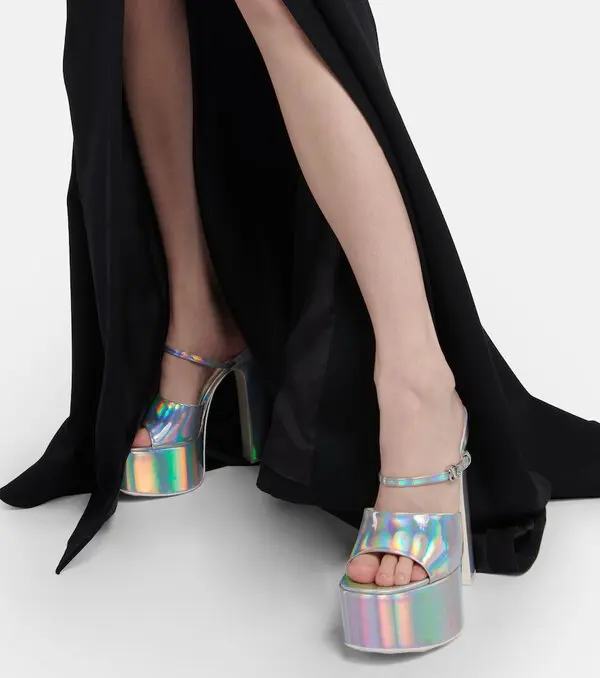 Valentino Garavani Vlogo Holographic Platform Sandals