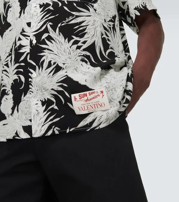 Valentino Garavani Printed Silk Bowling Shirt