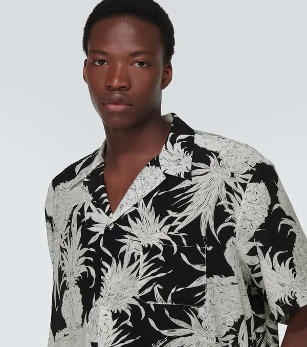 Valentino Garavani Printed Silk Bowling Shirt