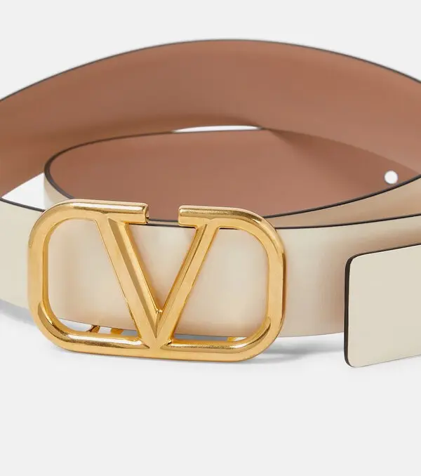 Valentino Garavani Vlogo Signature 30 Reversible Leather Belt - Pink