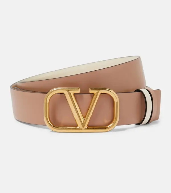 Valentino Garavani Vlogo Signature 30 Reversible Leather Belt - Pink