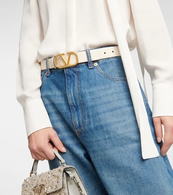 Valentino Garavani Vlogo Signature 30 Reversible Leather Belt - Pink