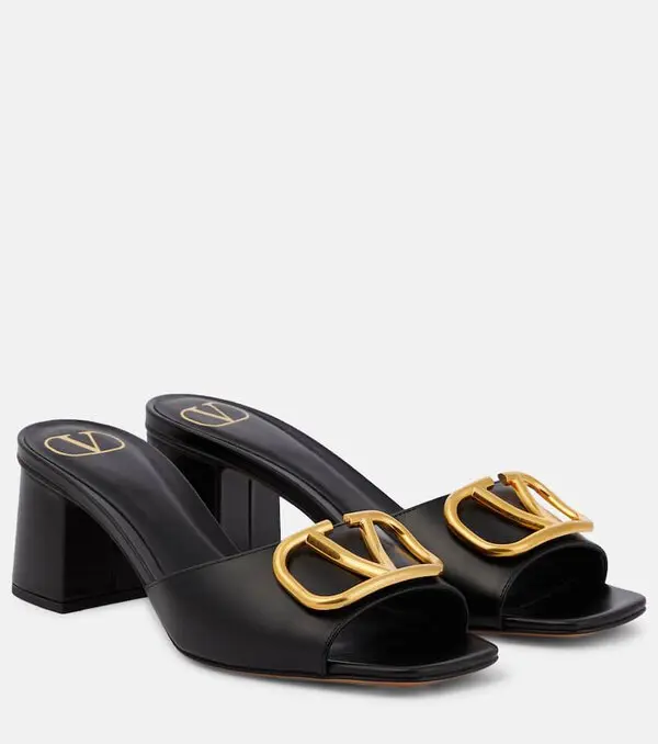 Valentino Garavani Vlogo Leather Mules