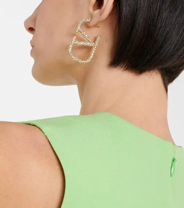 Valentino Garavani Vlogo Crystal-embellished Earrings