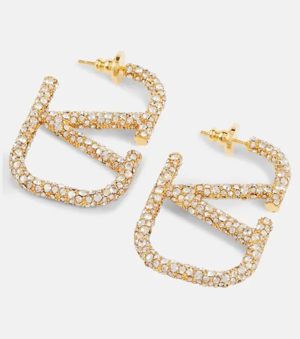 Valentino Garavani Vlogo Crystal-embellished Earrings